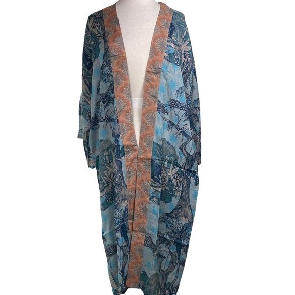 Powder | Kimonos & Yukatas | Kimonoindigo Blue Tropicsjungle Silky And ...